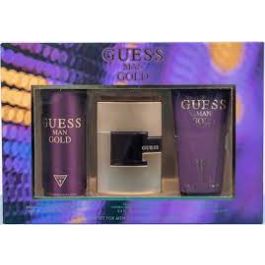 Guess Gold Men Set 2.5oz Edt + 6.0oz Deo + 6.7oz Shower Gel